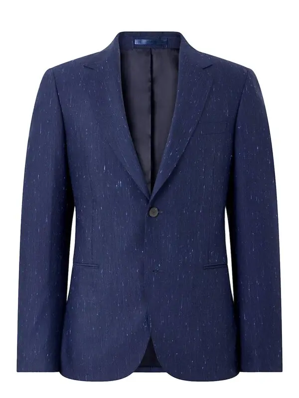 Mr P. Wool And Silk-blend Dupioni Suit Jacket - Blue
