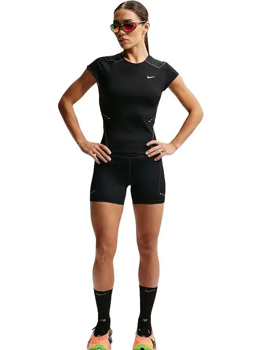 Nike Swift High-waisted Running Shorts With Pockets - Black/reflective Silver