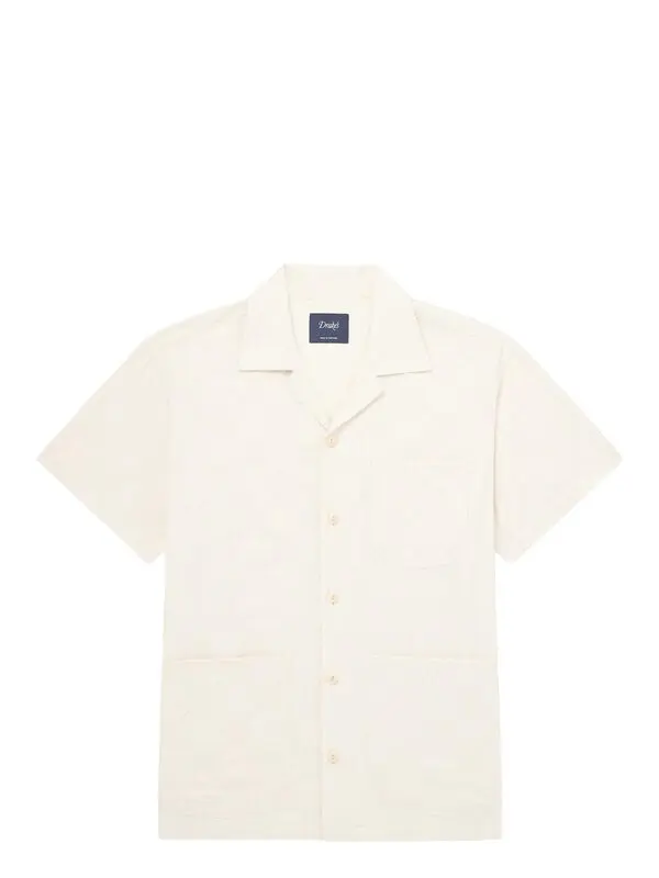 DRAKE'S Camp-collar Linen Shirt - Neutrals