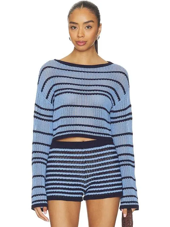 LOVERS AND FRIENDS Open Stitch Pullover - Blue Multi