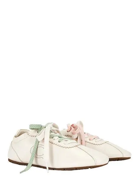 COACH Soft Leather Sneakers With Perforated Signature Detail - Chalk