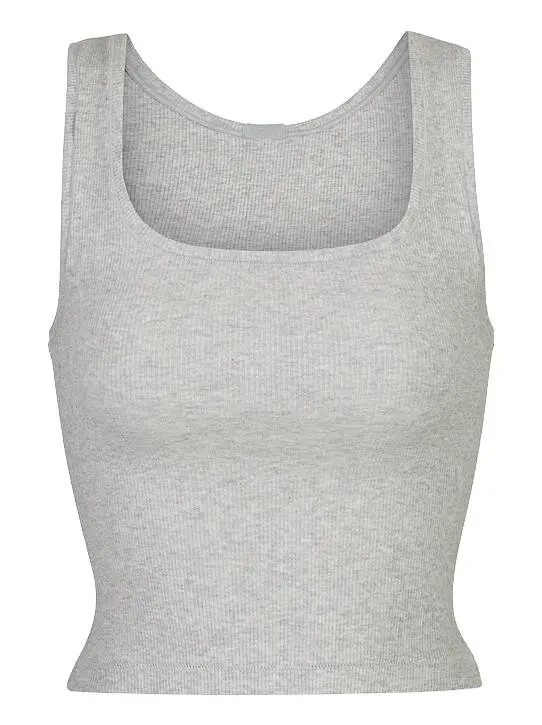 FWRD BOUTIQUE Skims Cotton Rib Tank Top - Light Grey