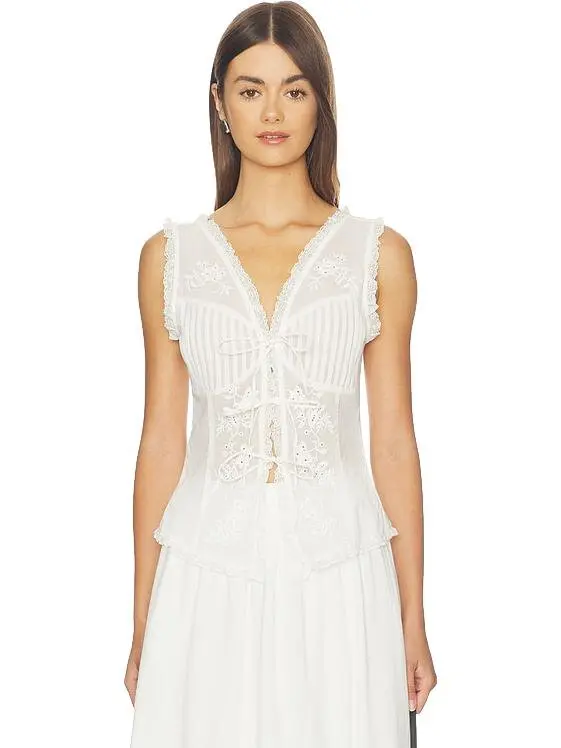 Astr The Label Carrie Top - White