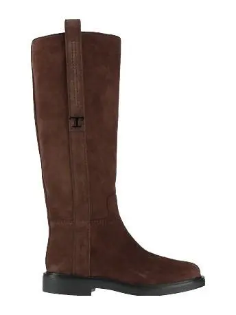 TOD'S Dark Suede Knee High Boots - Brown
