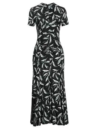 Rabanne Floral Print Viscose & Elastane Midi Dress - Black