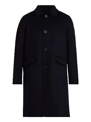 BRERAS MILANO Single-breasted Wool Blend Coat - Black