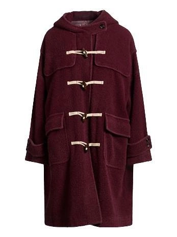 CIRCOLO 1901 Virgin Wool And Polyamide Duffle Coat - Garnet