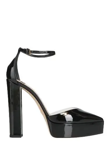 Elisabetta Franchi Patent Leather Pumps With Buckle-fastening Ankle Strap - Black