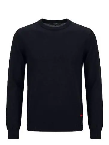 TAKESHY KUROSAWA Midnight Merino Wool & Acrylic Crewneck Sweater - Blue