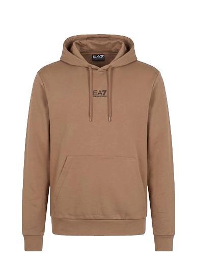 EA7 Cotton And Polyester Hooded Sweatshirt - Camel