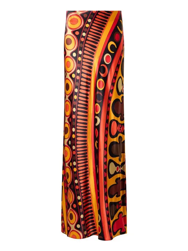 Emilio Pucci Printed Maxi Skirt - Orange