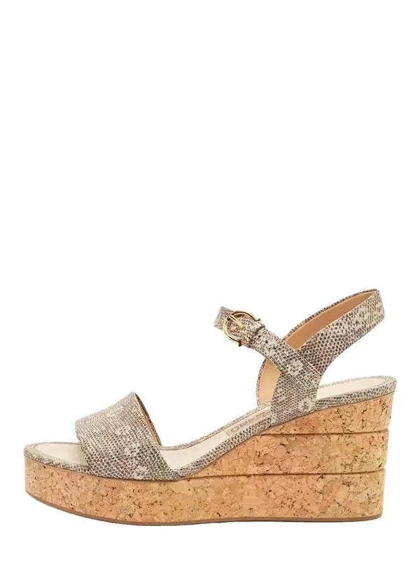 FERRAGAMO Madea Leather Heeled Sandals - Neutrals
