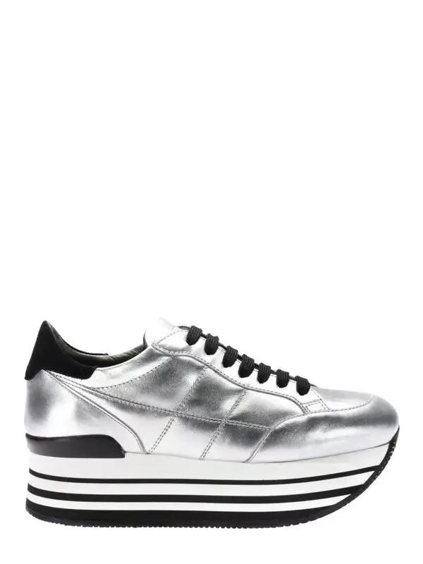 Hogan H222 Flatform Sneakers - Silver