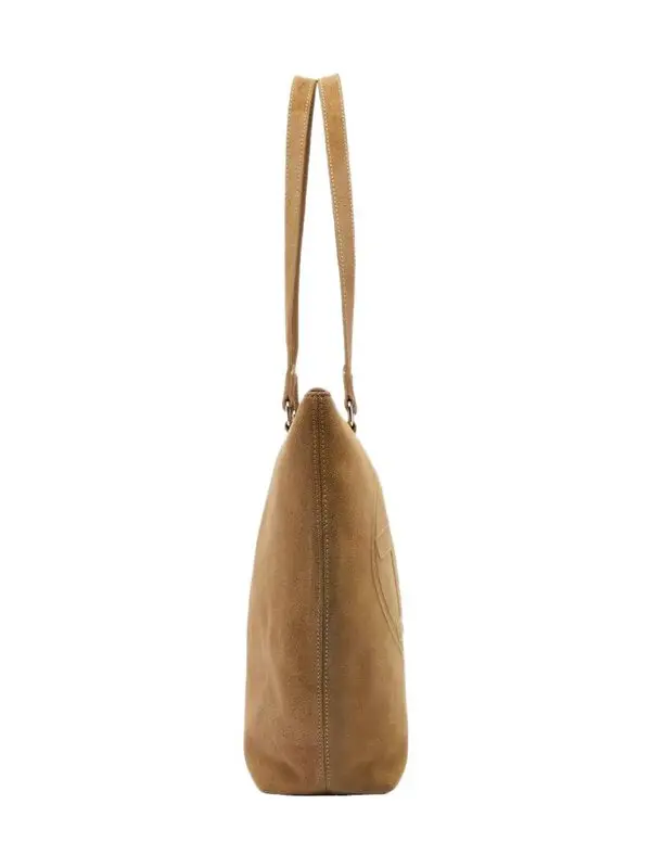 DIESEL® 1dr Dome Suede Tote Bag With Oval D Logo - Neutrals