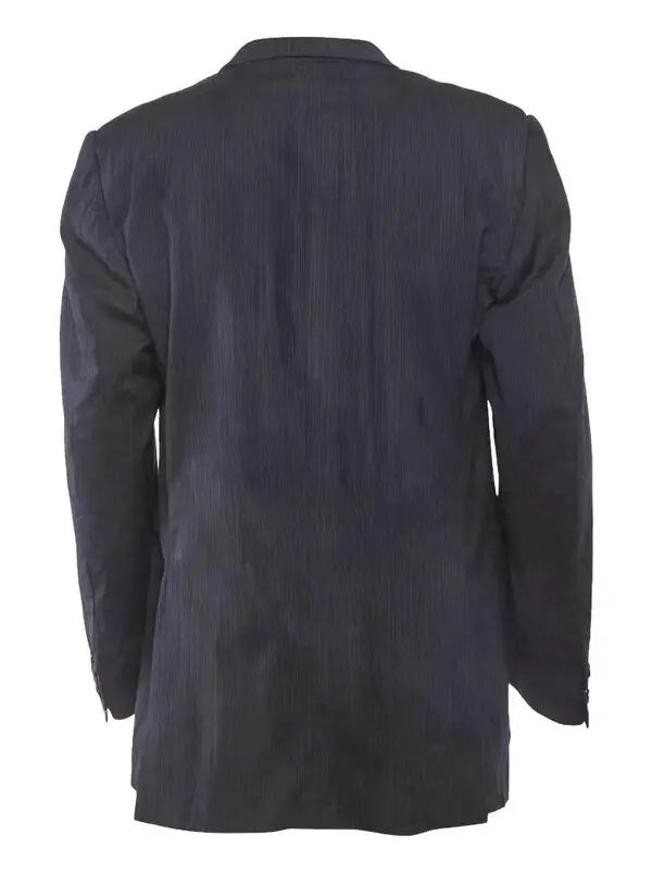 Burberry Single-breasted Pinstripe Wool Blazer - Blue