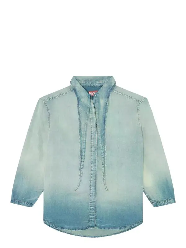DIESEL® Marbled Fluid Denim Shirt - Blue