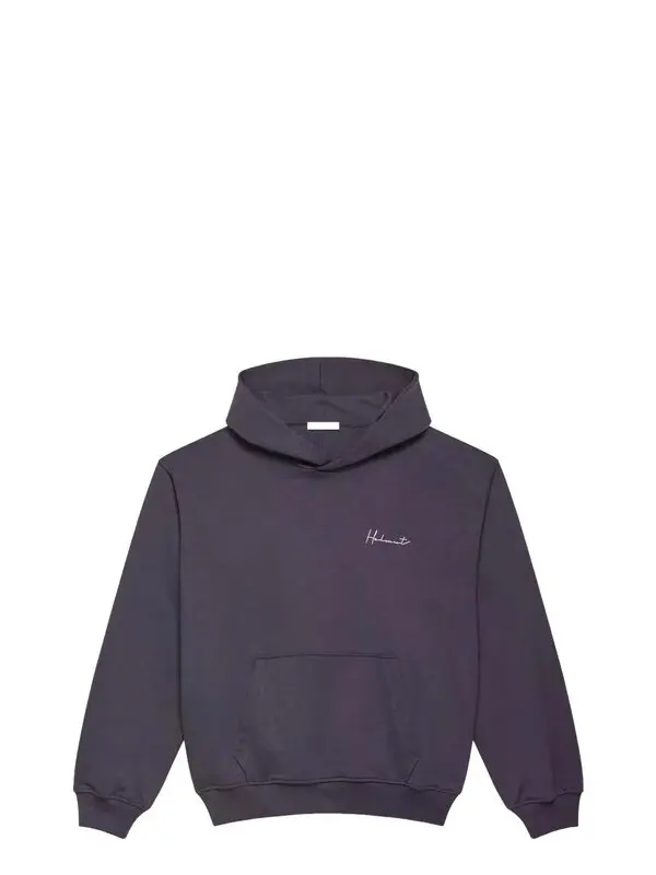 Helmut Lang Logo Embroidered Hoodie - Blue