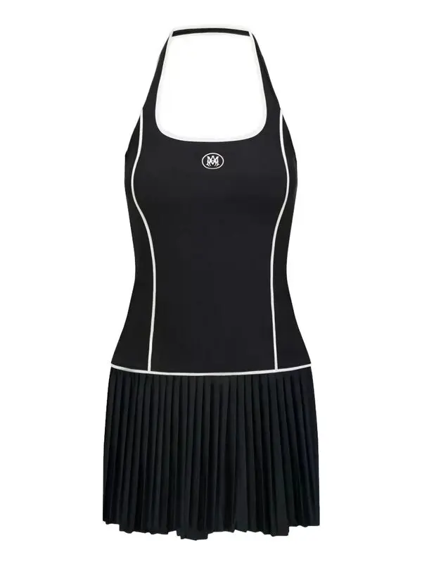 Amiri Pleated Halterneck Dress - Black