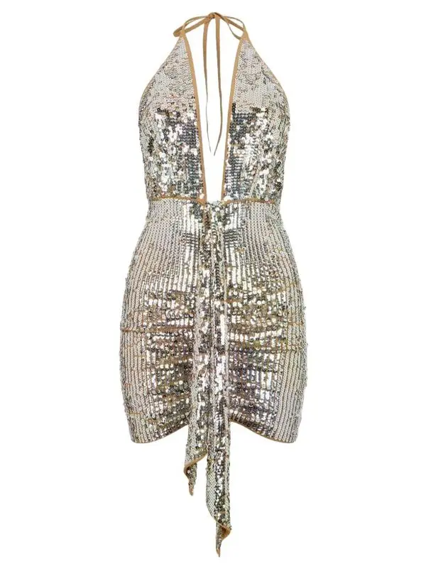 Dsquared2 All-over Sequins Mini Dress - Silver