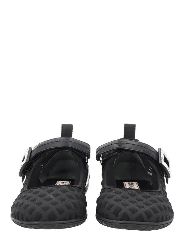 ROGER VIVIER Viv Low Mary Janes In Fabric - Black