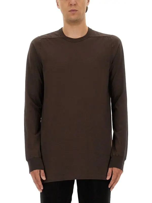 Rick Owens Long-sleeved Cotton T-shirt - Brown