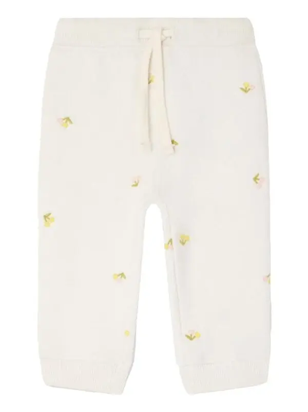 Bonpoint Embroidered Mini Trousers For Baby - Powder