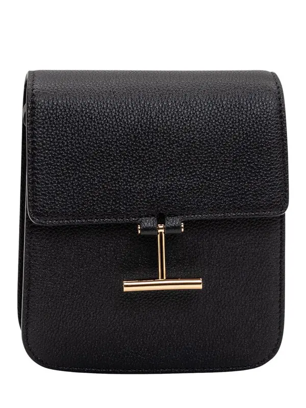 TOM FORD Grain Handbag On Strap - Black