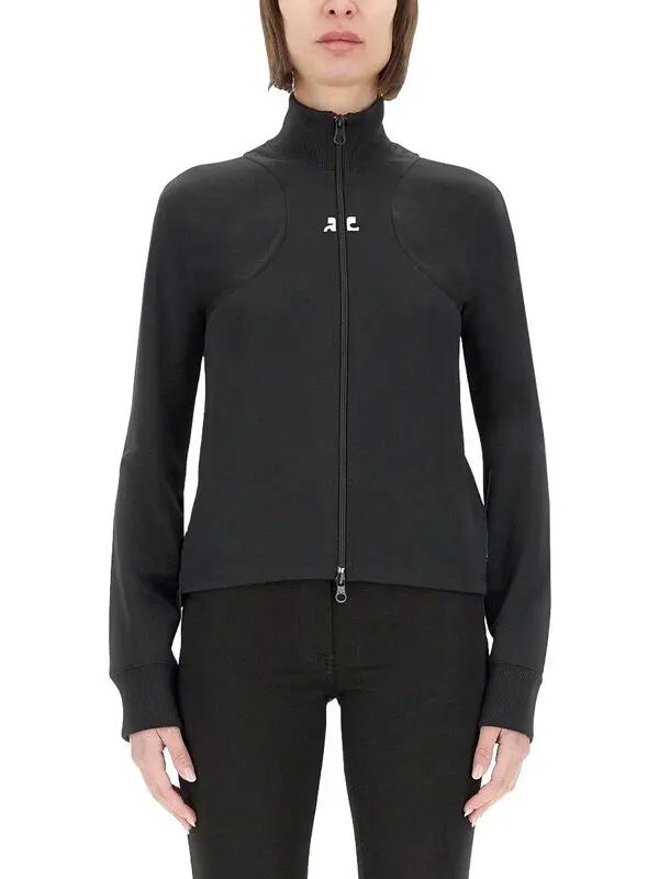 COURREGES Zip-up Jacket - Black