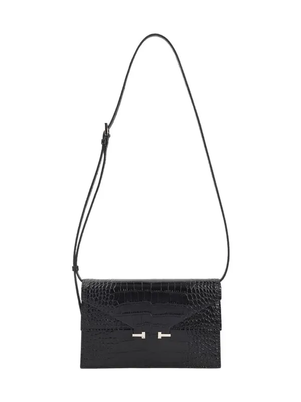 TOM FORD Soft Croc Effect Mini Handbag - Black