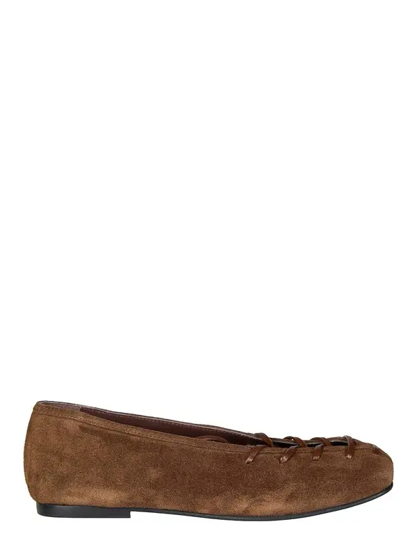 ALOHAS Laced Suede Ballerina Flats - Marrone