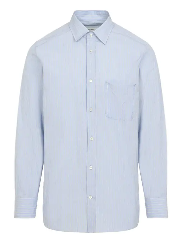 MAISON MARGIELA Striped Pocket Shirt - Blue