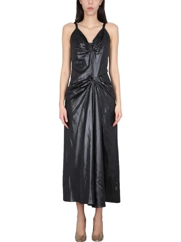 MAISON MARGIELA Ruched Midi Dress - Black