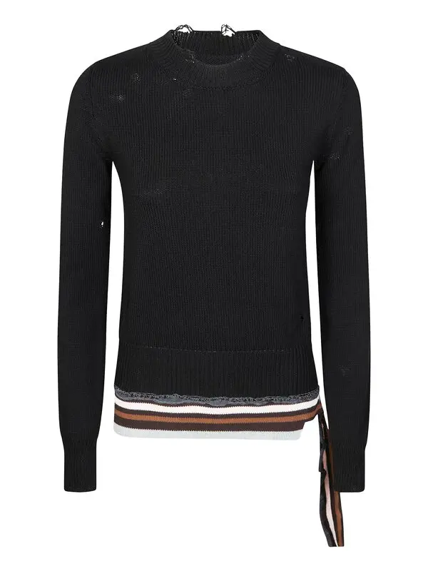 MAISON MARGIELA Striped Crewneck Sweater - Blu