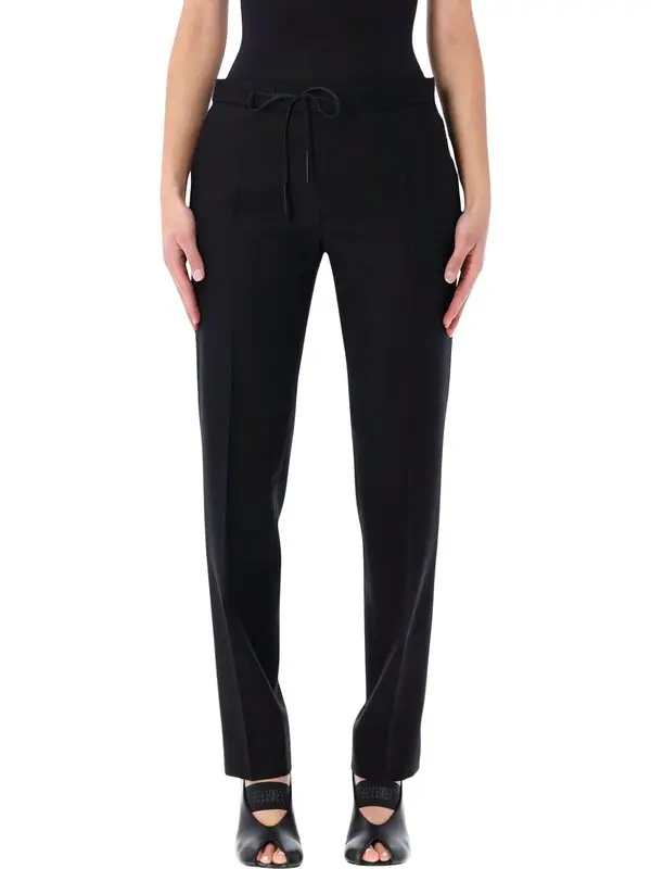 MAISON MARGIELA Straight Leg Drawstring Trousers - Black