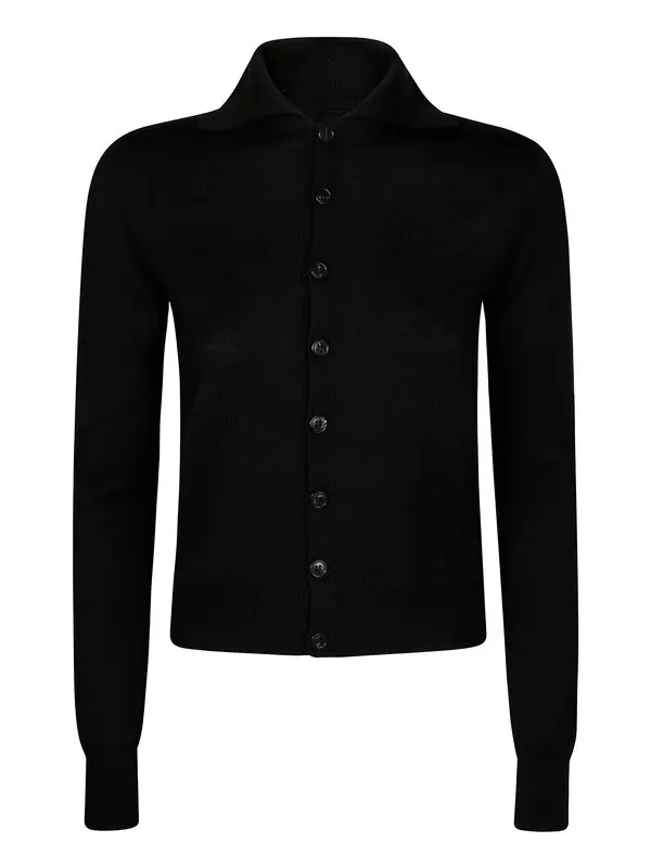 MAISON MARGIELA Knitted Shawl Collar Cardigan - Nero
