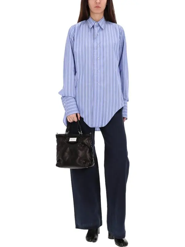 MAISON MARGIELA Cotton Stripe Button-up Shirt - Blue