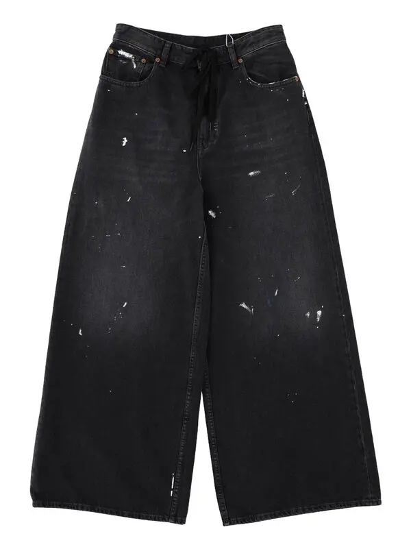 MAISON MARGIELA Distressed Wide Leg Jeans - Black