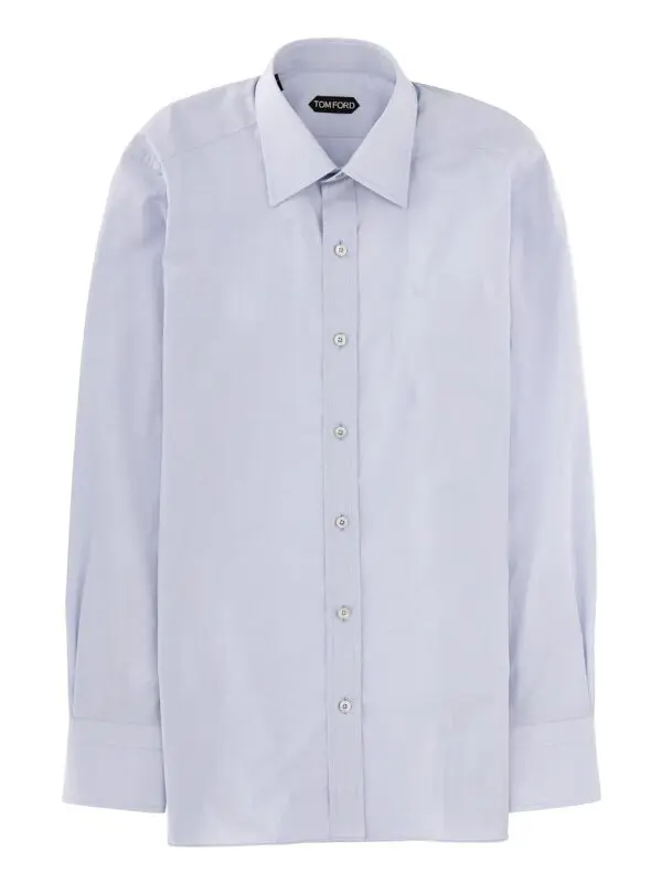 TOM FORD Poplin Slim Fit Shirt - Blue