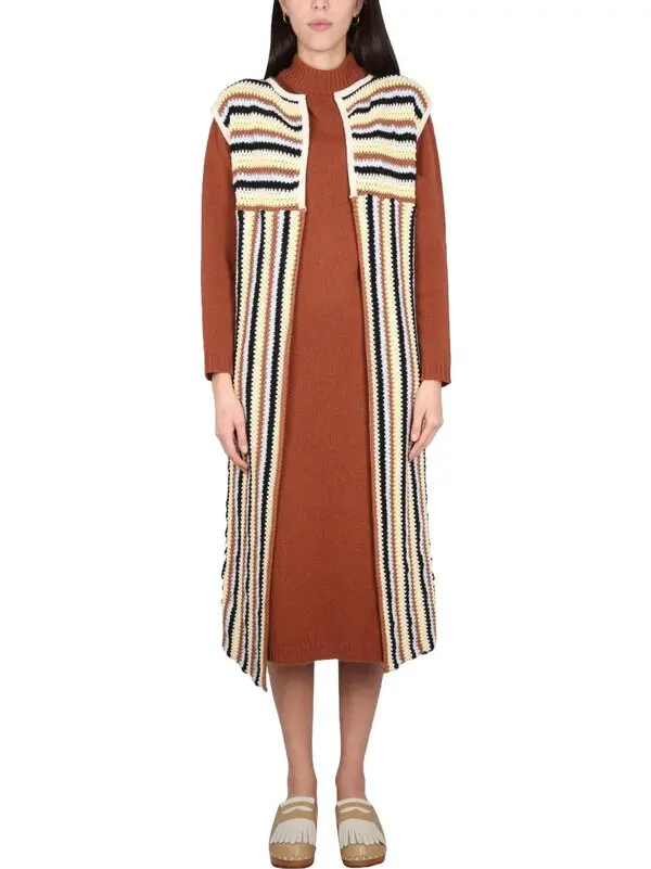 ALYSI Long Vest With Striped Pattern - Multicolour