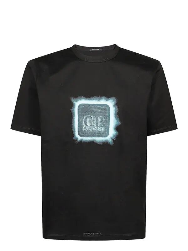C.P. COMPANY C. P. Company Graphic Print Round Neck T-shirt Short Sleeves - Black