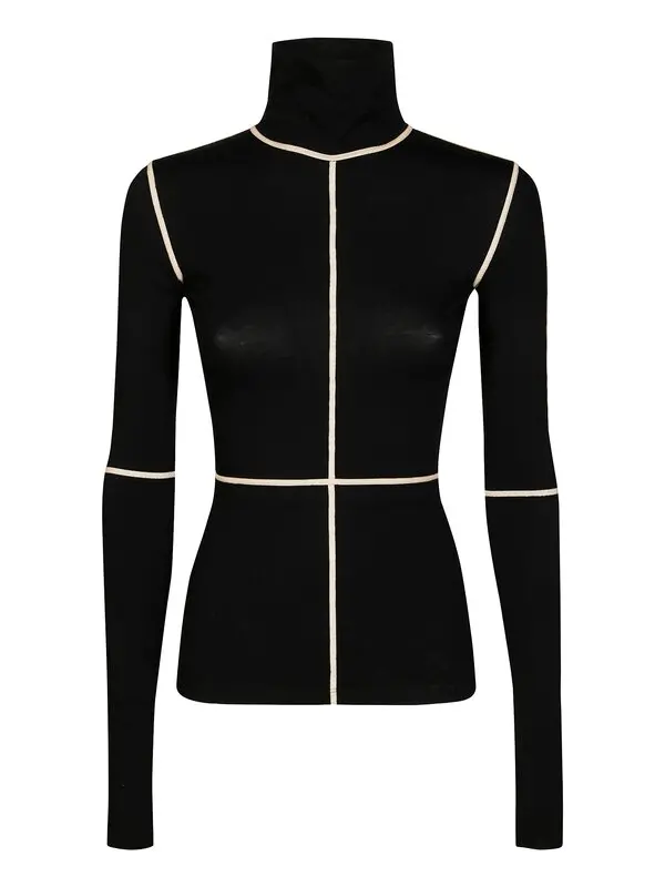 MAISON MARGIELA Black High Neck Long Sleeve Sweater - Nero