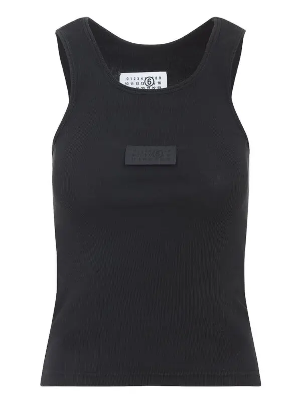 MAISON MARGIELA Ribbed Cotton Tank Top - Black