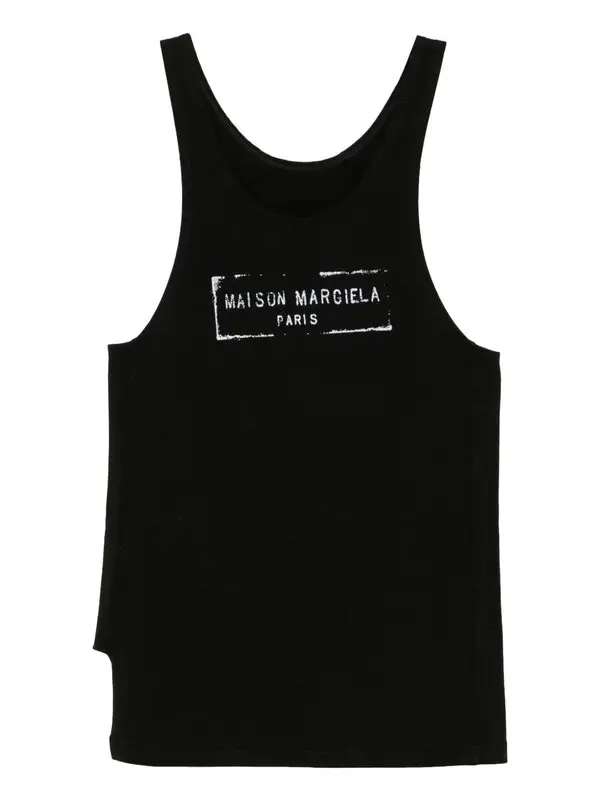 MAISON MARGIELA Logo Print Tank Top - Black
