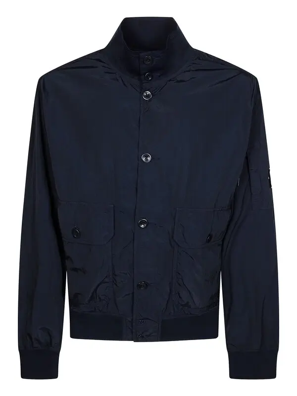 C.P. COMPANY Chrome-r Button Bomber Jacket - Blu