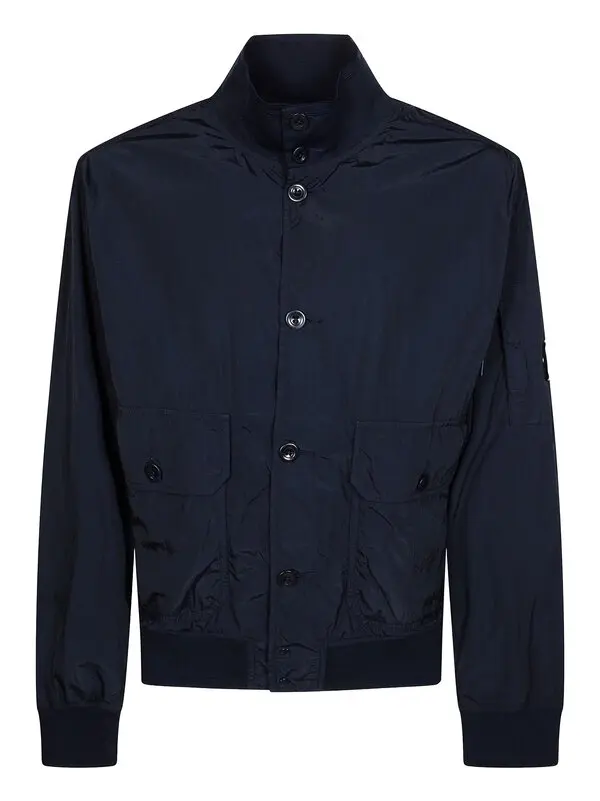 C.P. COMPANY Chrome-r Button Bomber Jacket - Blu