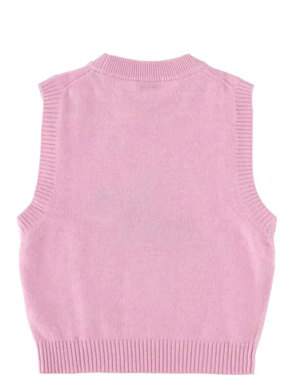 GANNI Graphic Knitted Vest - Pink