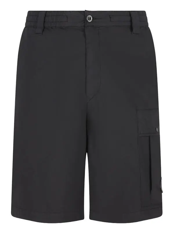 C.P. COMPANY Adjustable Cargo Shorts With Lens Detail - Black