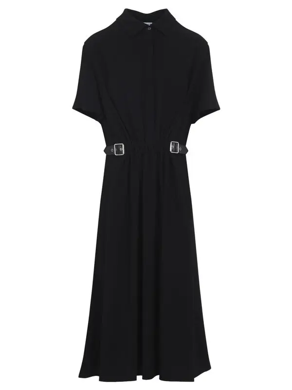 Loewe Belted Buckle Midi Dress - Black