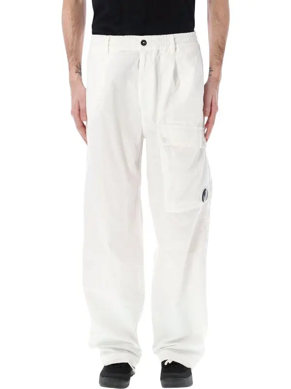 C.P. COMPANY Wide-leg Cargo Pants With Lens Detail - White