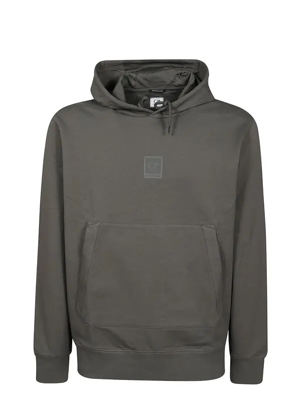 C.P. COMPANY Cotton Blend Hoodie With Logo Patch - Grey